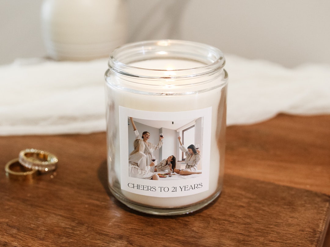 Personalized Candle Label Custom Photo Wedding Favor Label Candle Gift ...