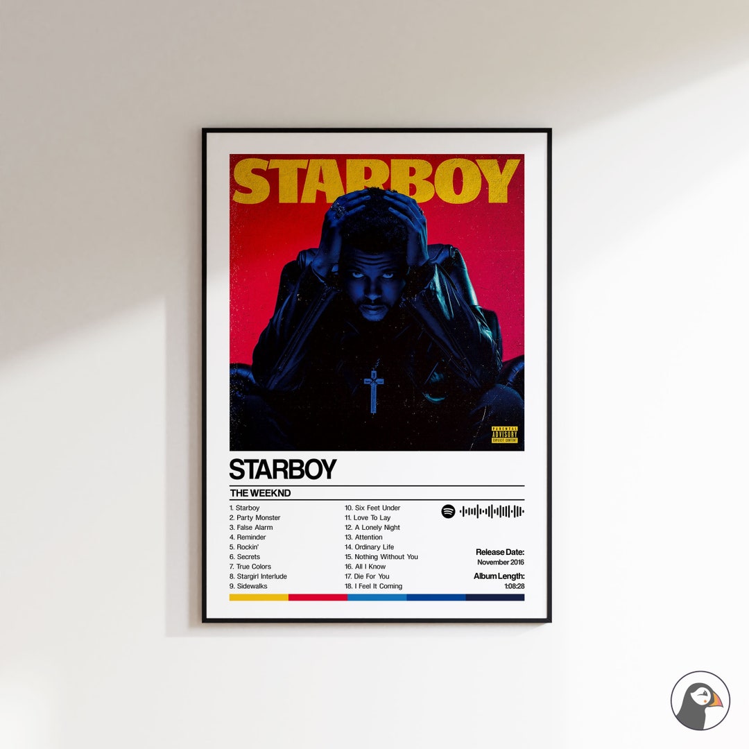 The Weeknd Starboy Album Cover Poster Print Music Wall Art Print Art ...