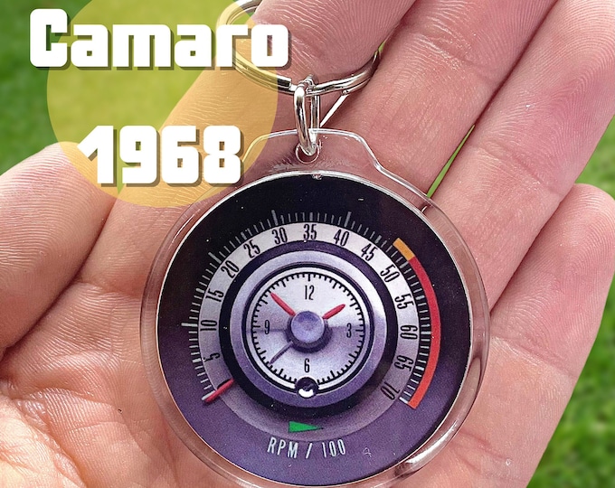 Vintage 1968 Camaro Tic Tok Tachometer Keychain 5000 Redline, Chevy ...