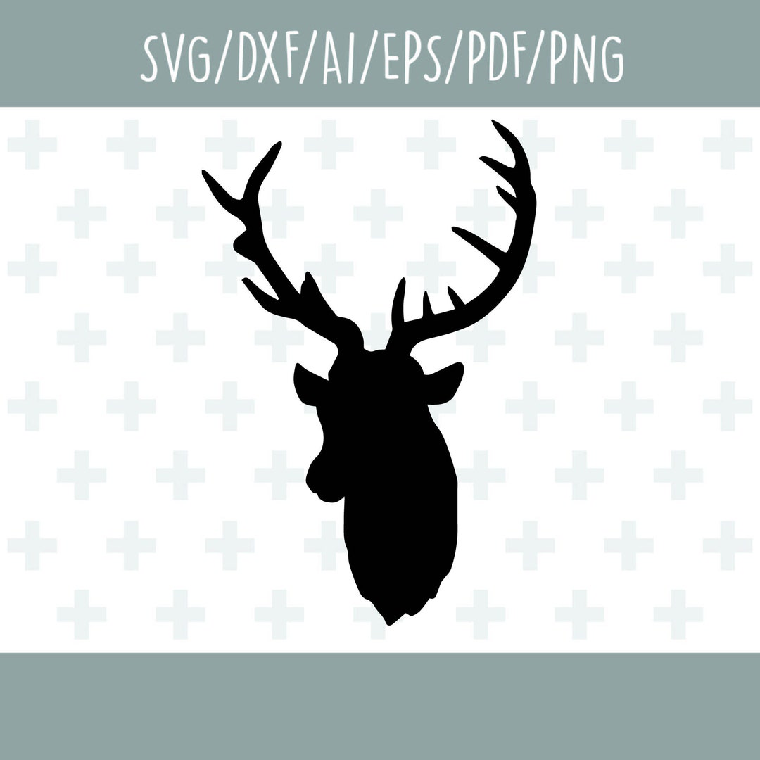 Stag Head SVG Fall Deer Antlers Jpg Eps Png Dxf Cricut - Etsy