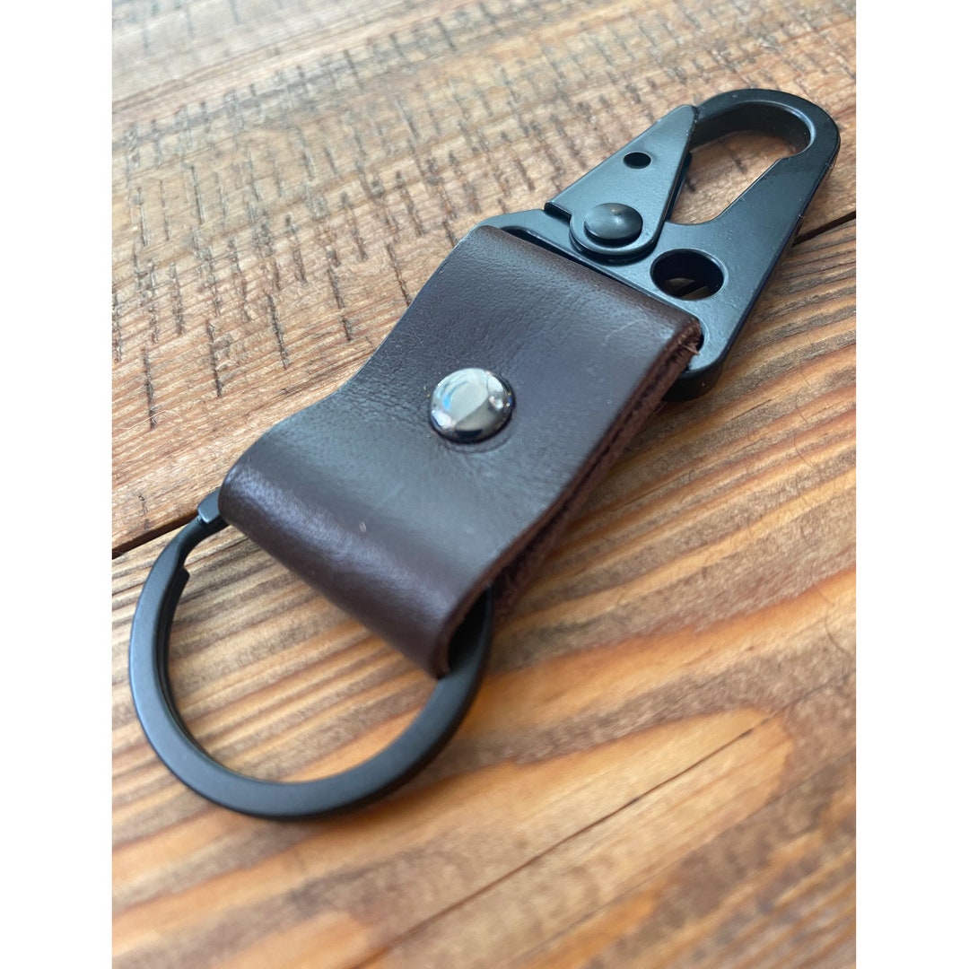 Handmade Top Grain Leather Keyring EDC Key Fob Tactical Sling Clip - Etsy