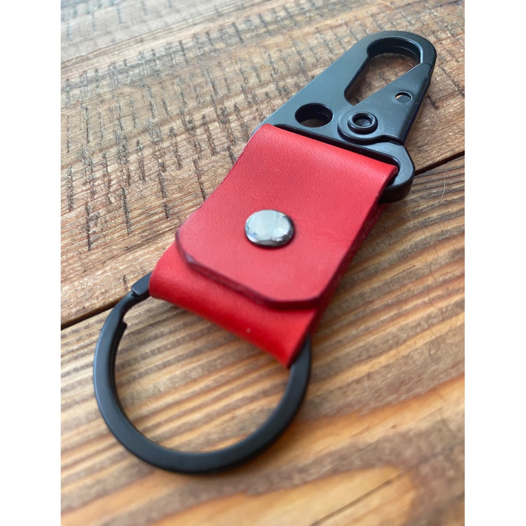 Key Fob Italian Leather Keyring Tactical Sling Clip Handmade EDC - Etsy