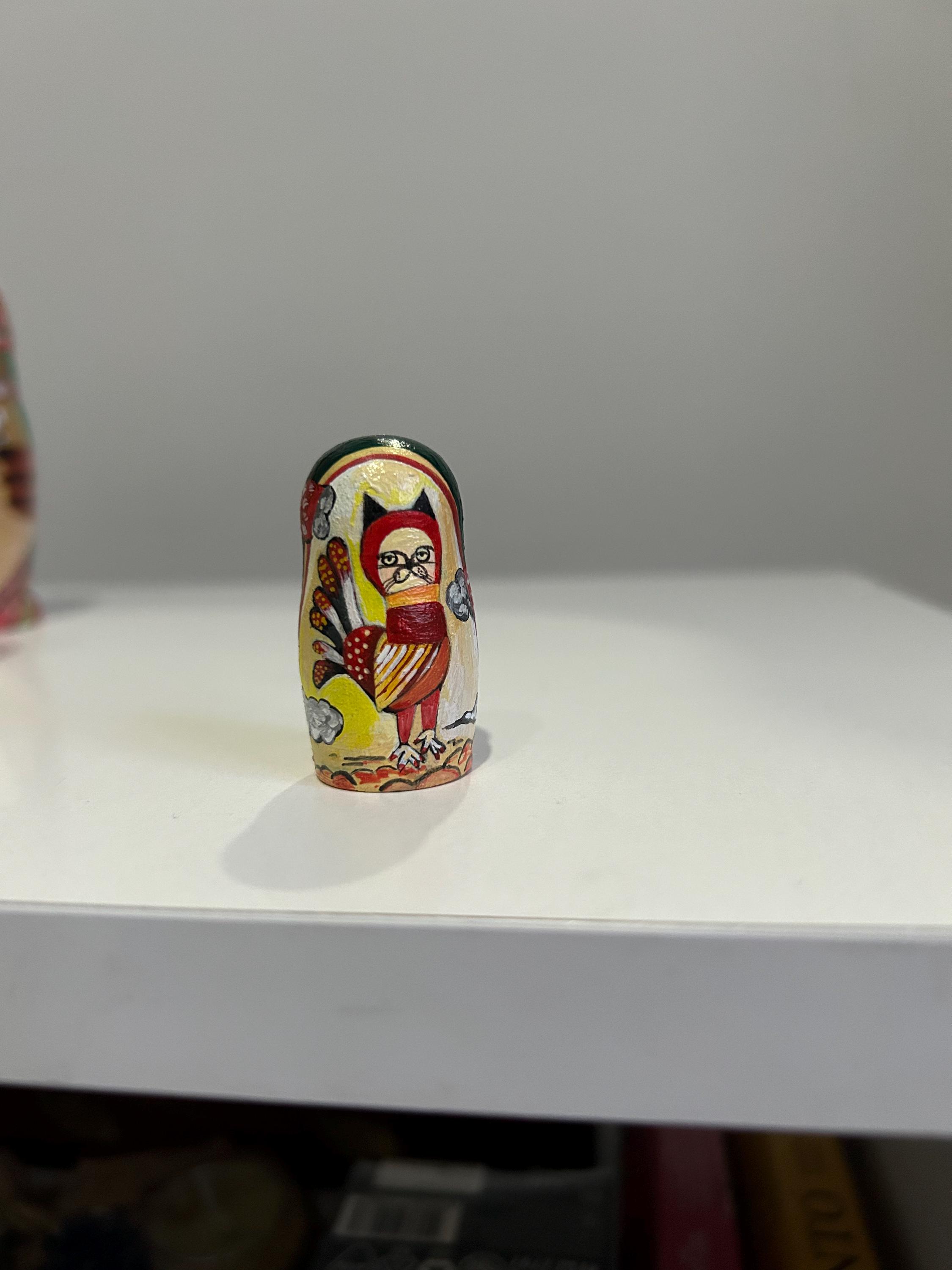 Abstract Modern Matryoshka Hand-painted Animal Nesting Doll Set ...