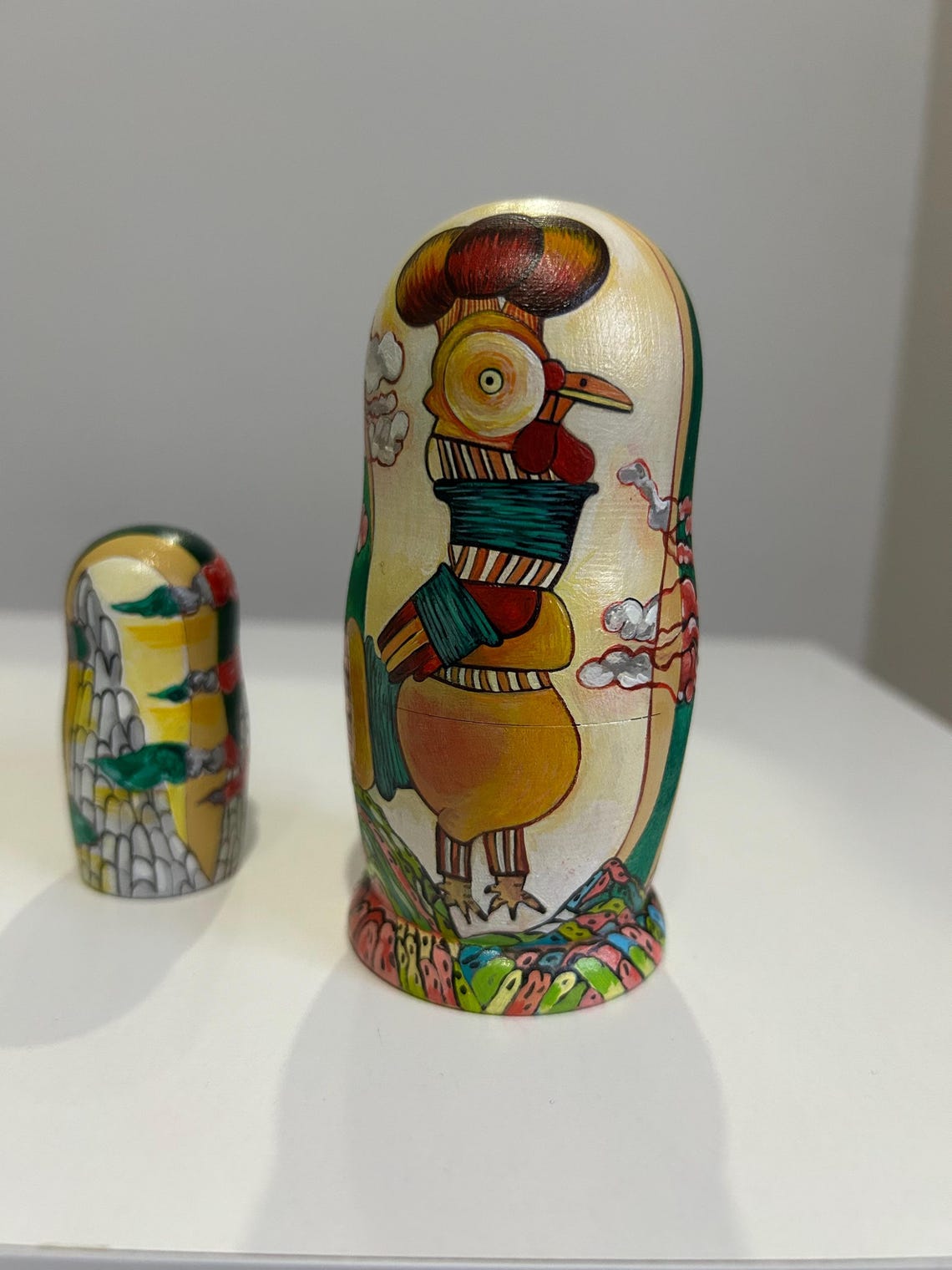 Abstract Modern Matryoshka Hand-painted Animal Nesting Doll Set ...