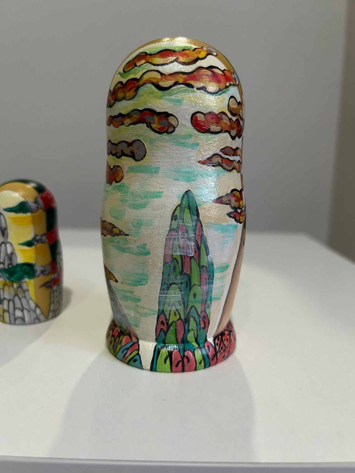Abstract Modern Matryoshka Hand-painted Animal Nesting Doll Set ...
