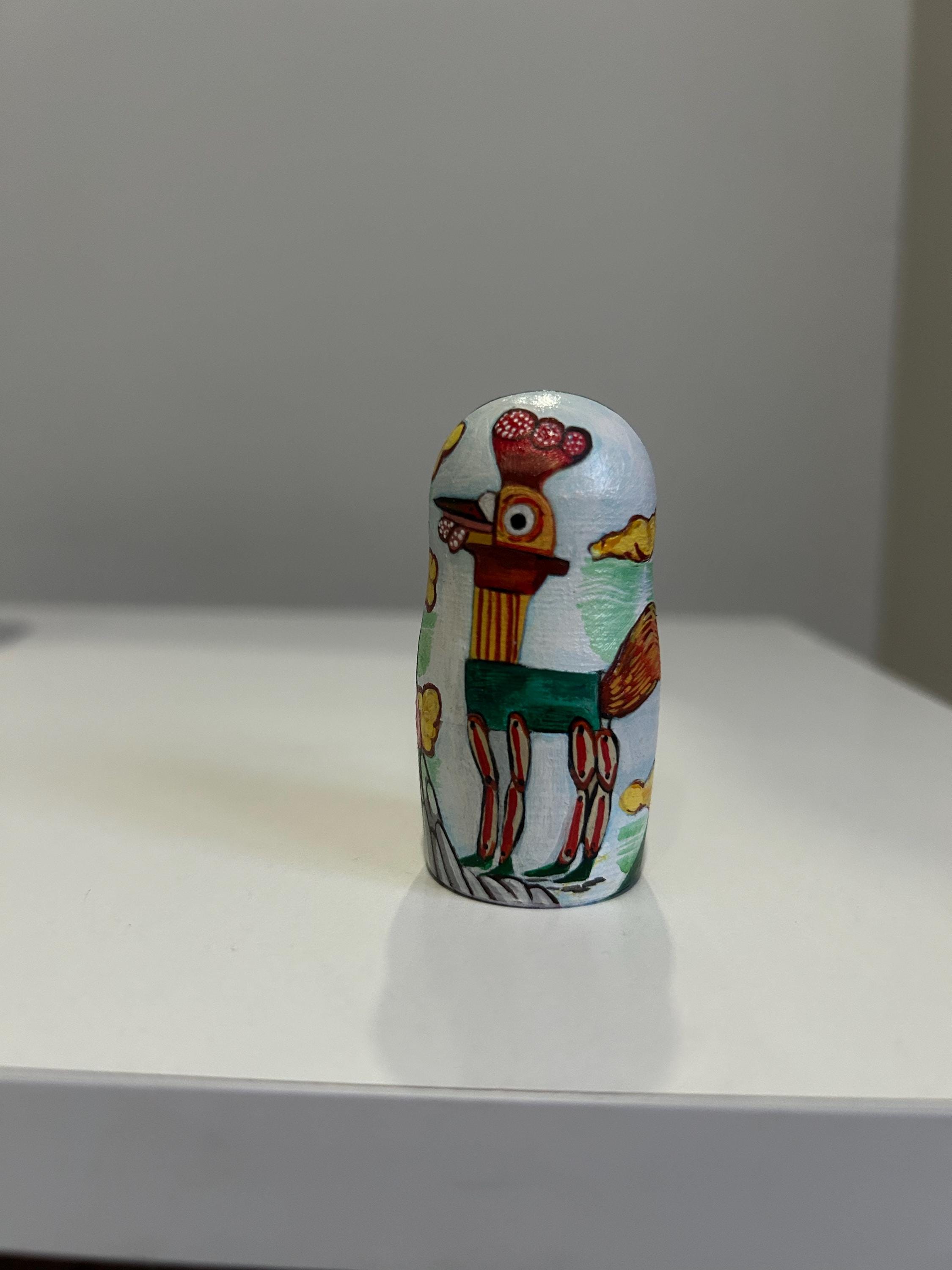 Abstract Modern Matryoshka Hand-painted Animal Nesting Doll Set ...