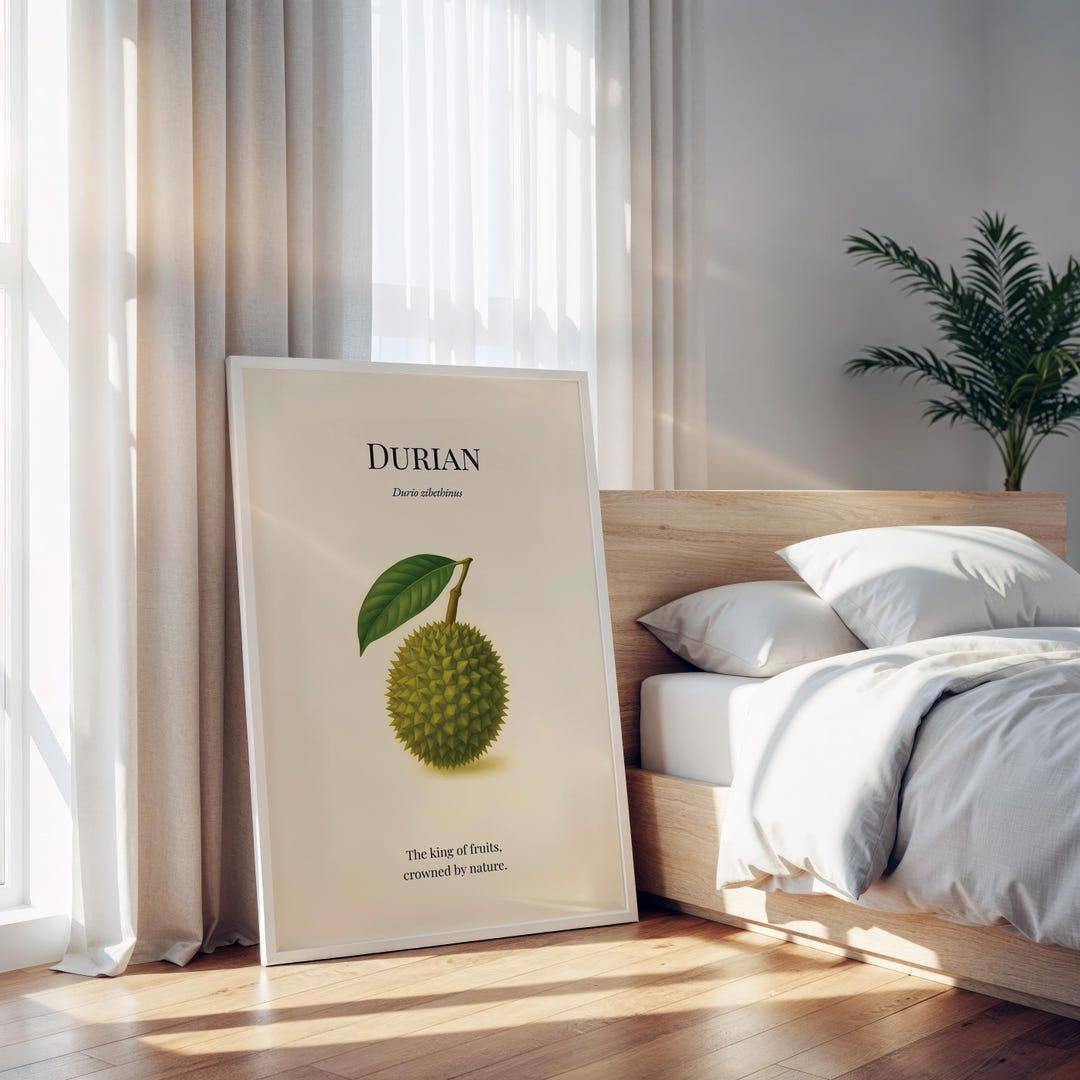 Durian Fruit Botanical Wall Art I Exotic Minimalist Print Unique ...