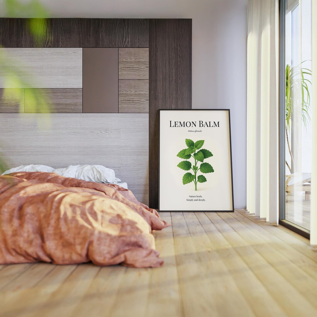 Lemon Balm Botanical Wall Art Print Melissa Officinalis Herbal Poster ...
