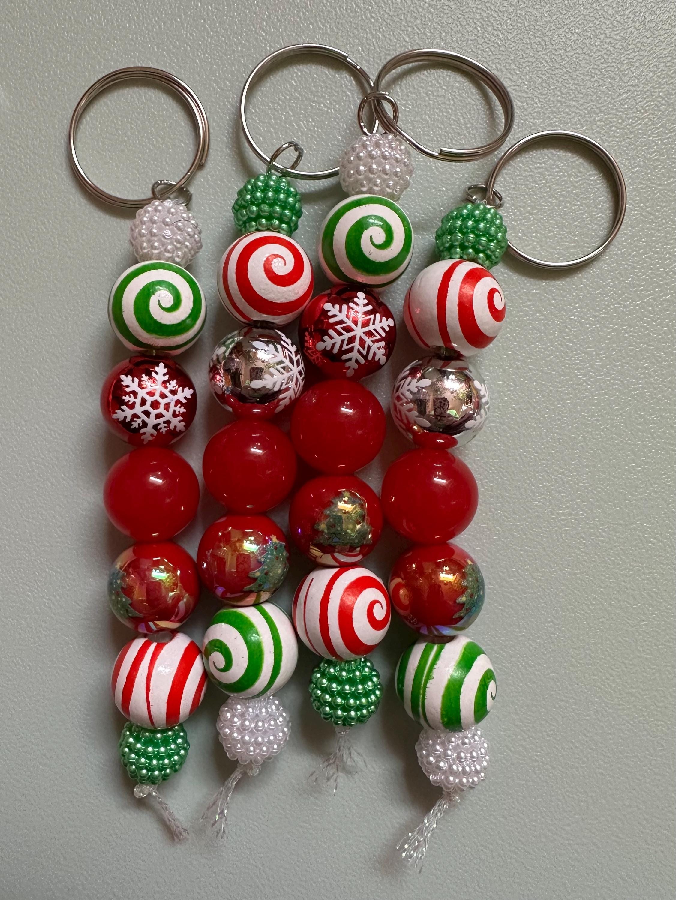 Handmade Beaded Christmas Keychains - Etsy
