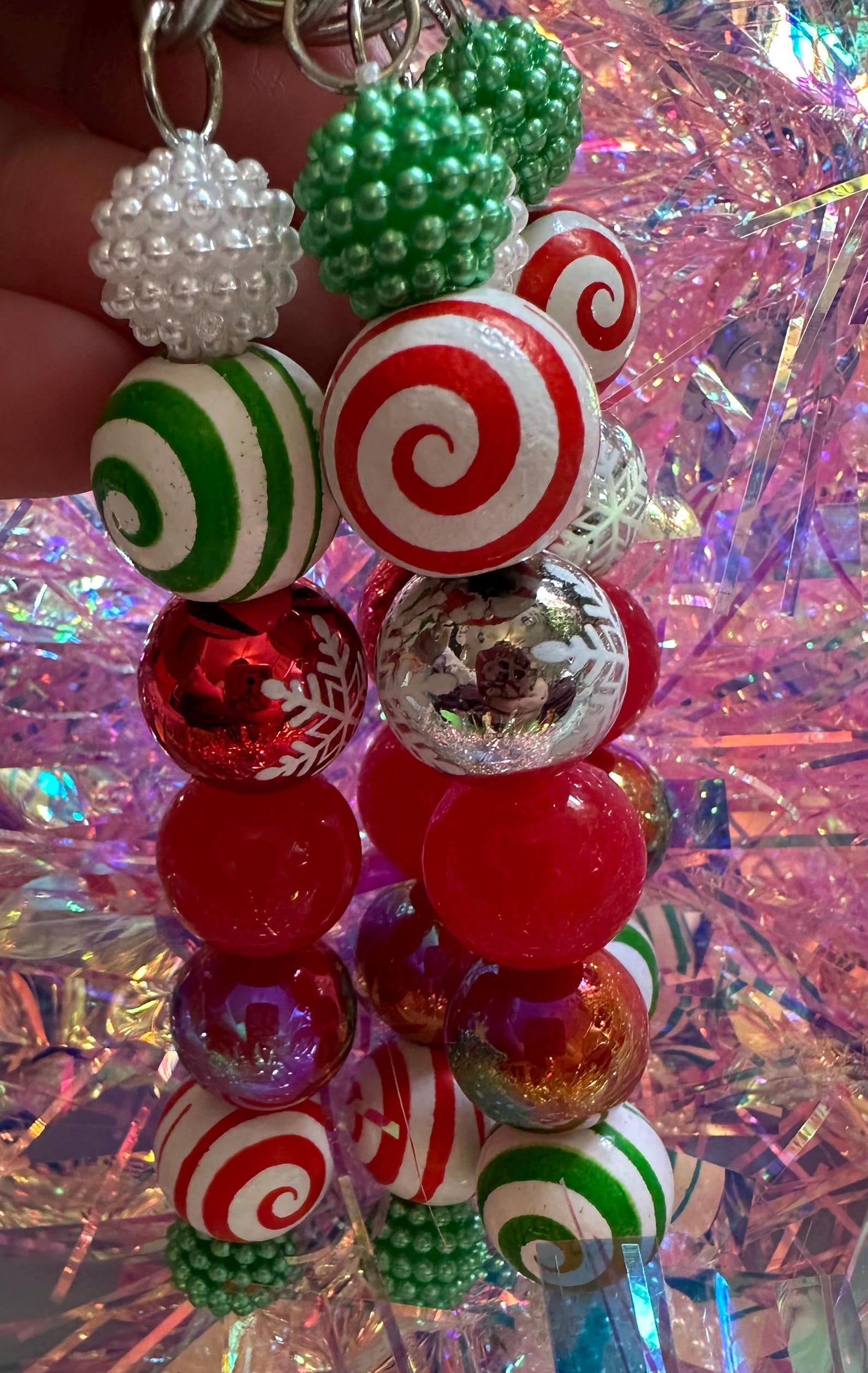 Handmade Beaded Christmas Keychains - Etsy