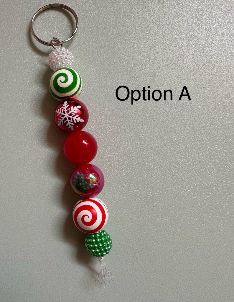 Handmade Beaded Christmas Keychains - Etsy