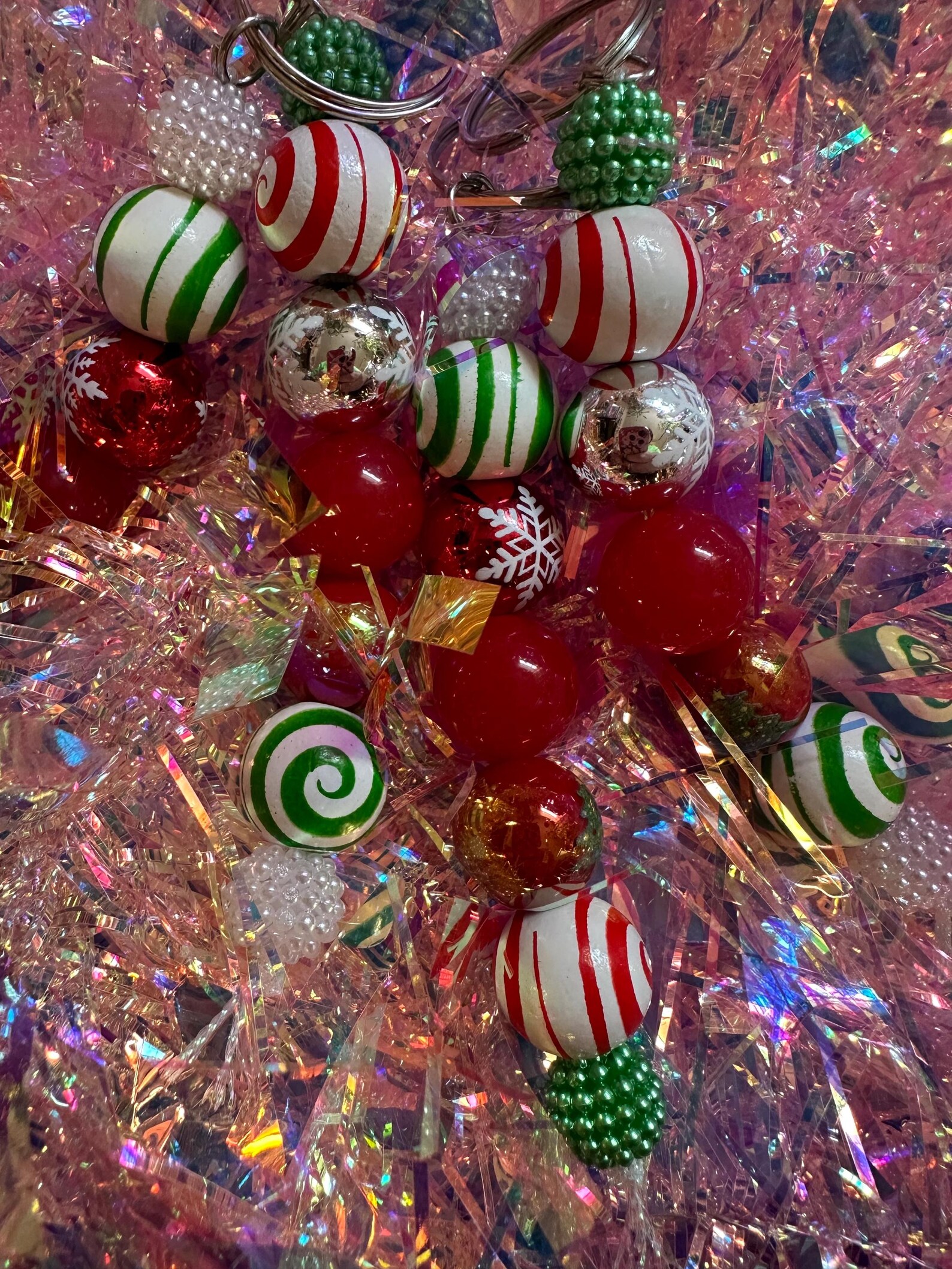 Handmade Beaded Christmas Keychains - Etsy