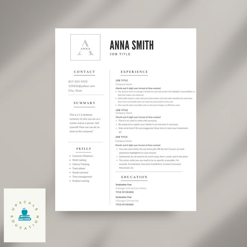 General Resume Template - Etsy