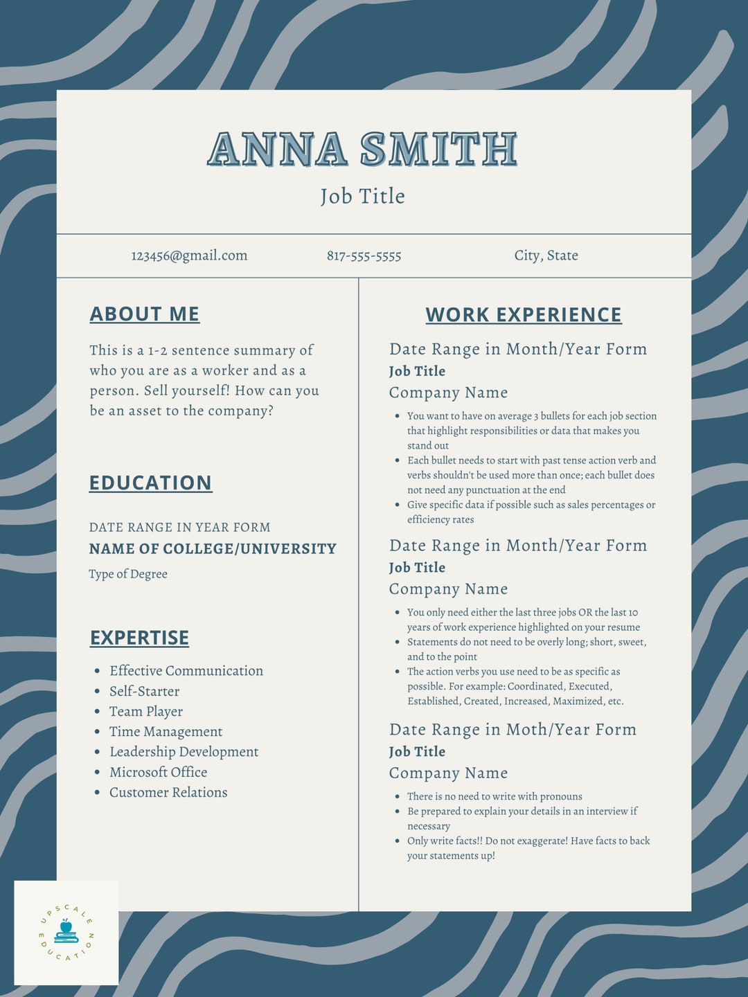 General Resume Template - Etsy