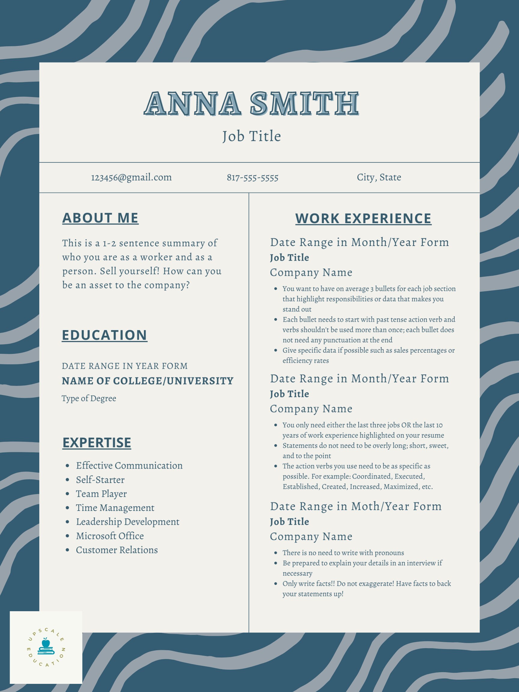 General Resume Template - Etsy