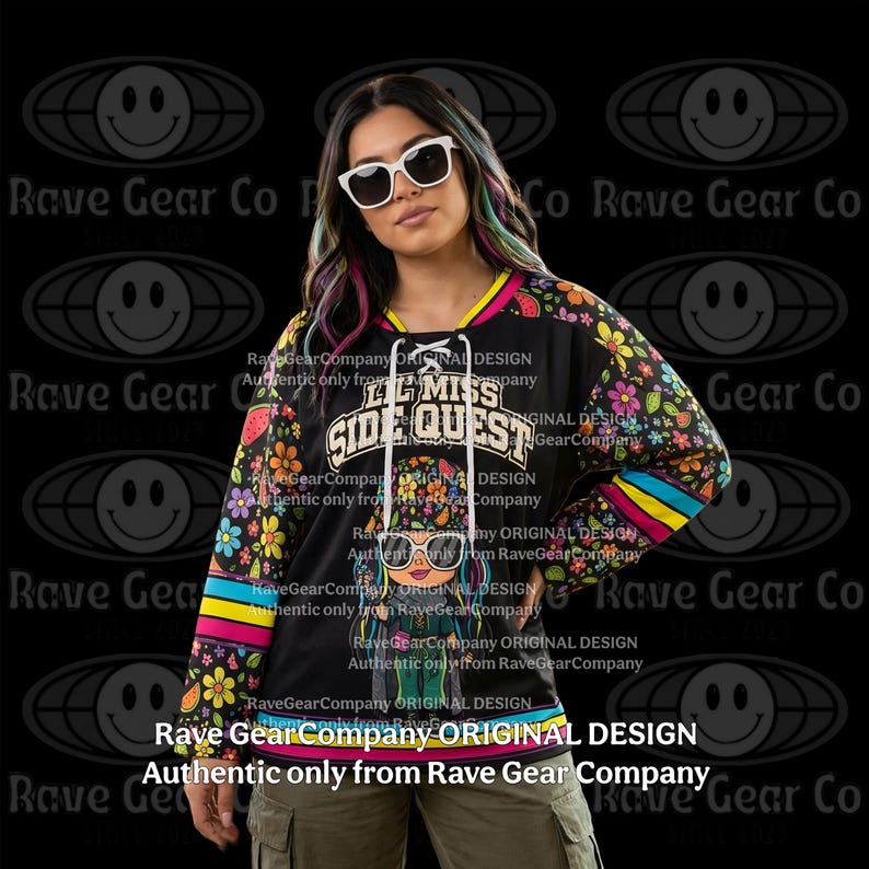 Lil ' Miss Sidequest Hockey Jersey – EDM Rave Festival Outfit – Cute ...