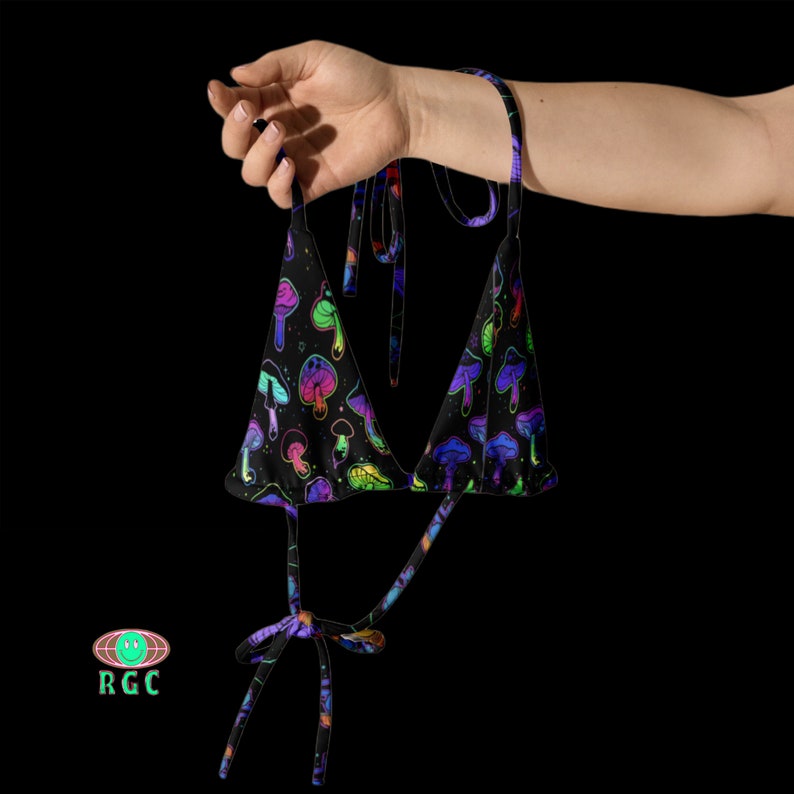 Neon Mushroom String Bikini Top Festival Outfits Rave Clothing Festival ...