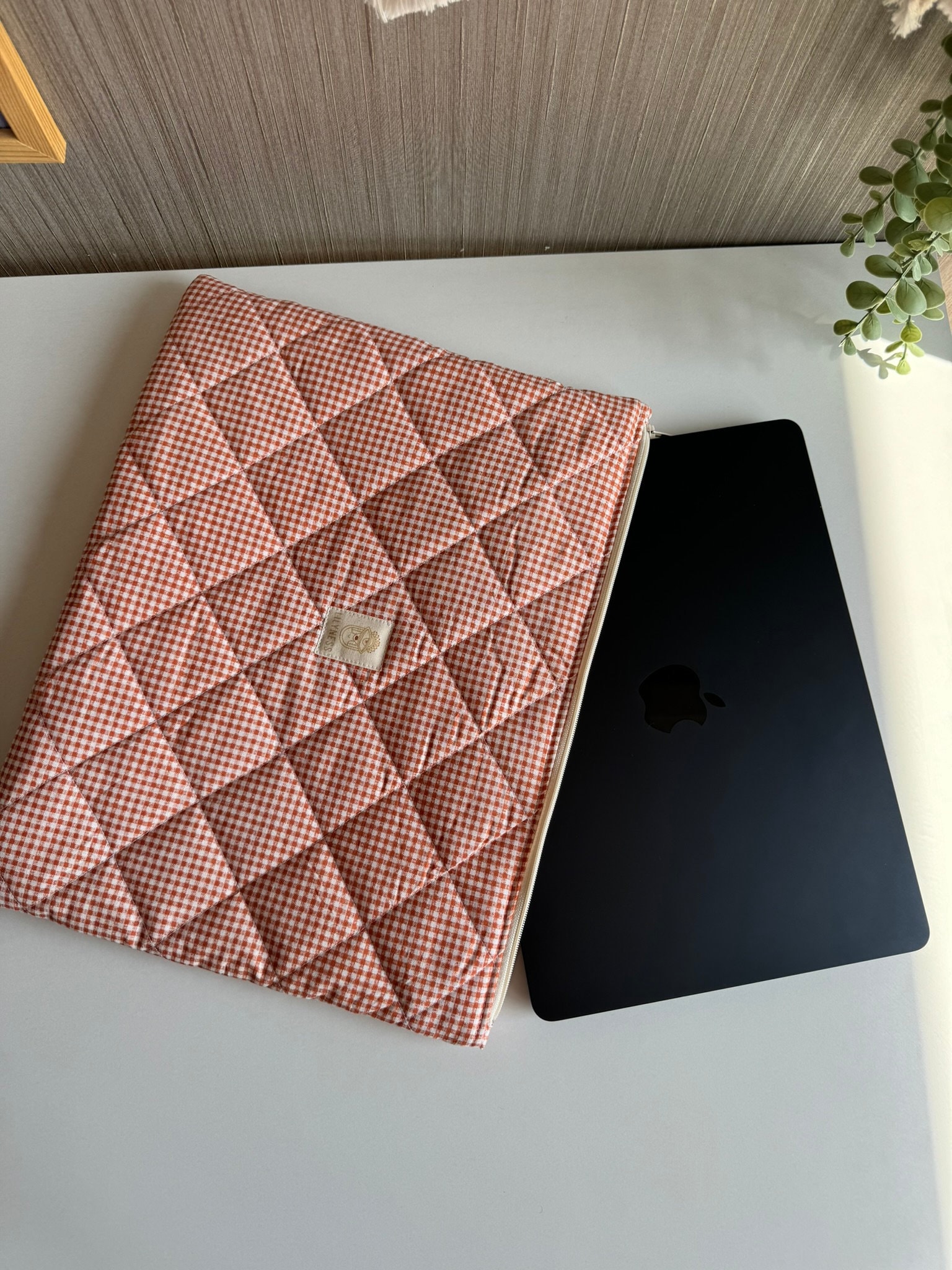 Handmade Plaid Quilted Laptop Sleeve: Cotton Lined MacBook Bag - Etsy