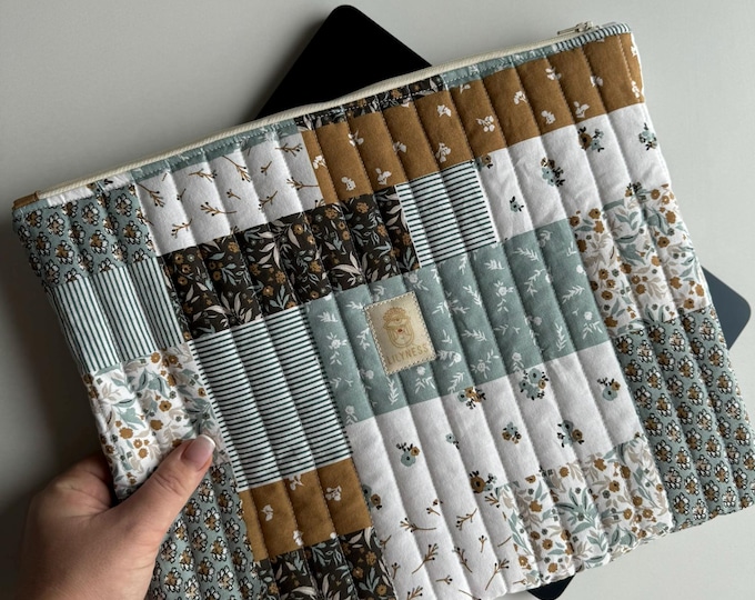 Laptop Sleeve,quilted iPad Tablet Sleeve,patchwork Pattern Laptop ...
