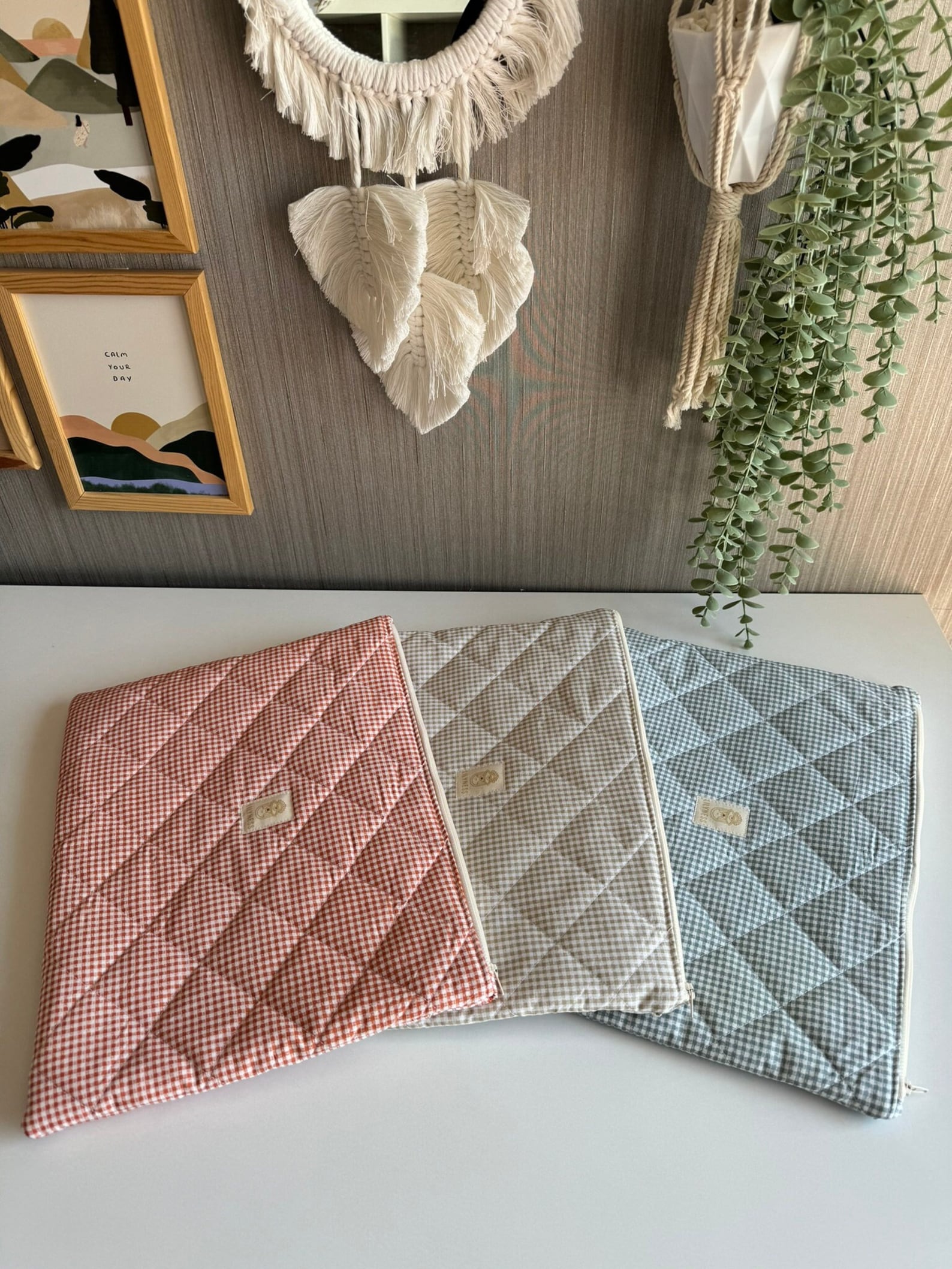 Handmade Plaid Quilted Laptop Sleeve: Cotton Lined MacBook Bag - Etsy