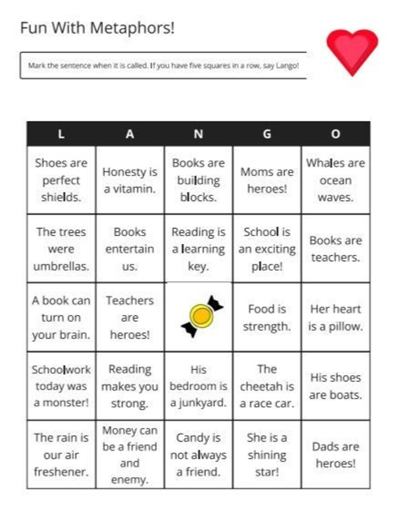 Educational Games: Fun With Metaphors - Etsy
