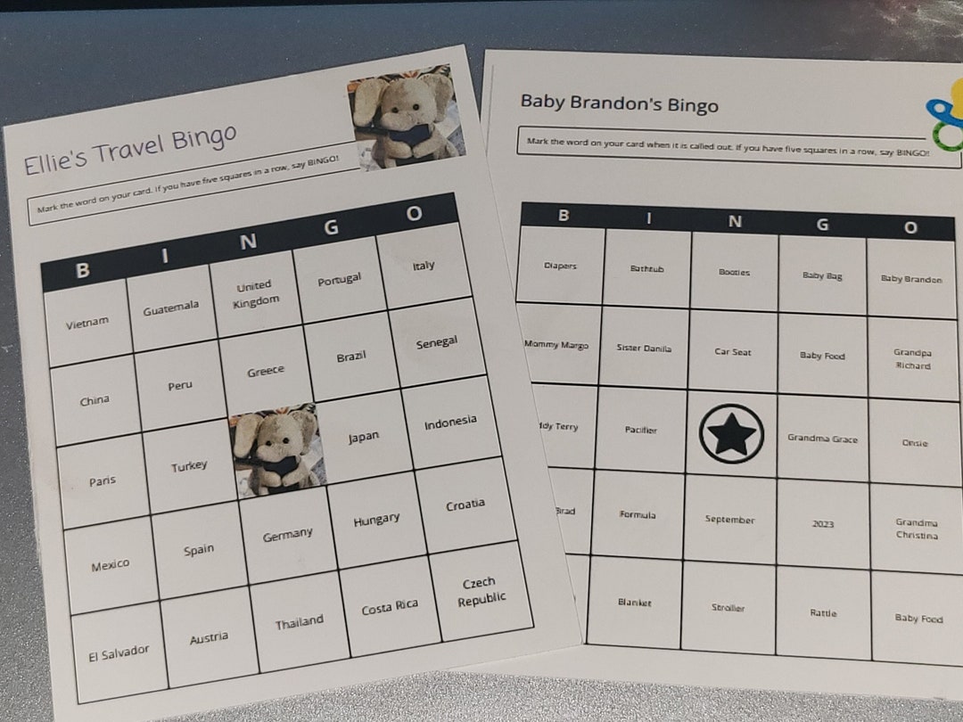 Personalized Bingo Cards for Baby Showers, Bridal Showers, Birthdays ...