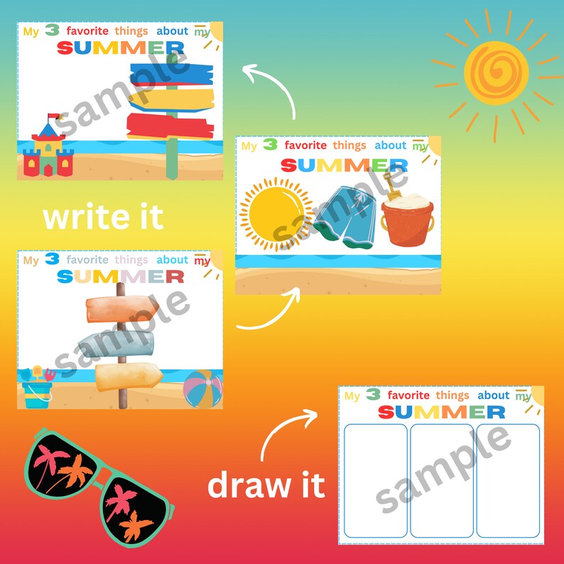 Favorite Things About Summer Activity Sheets for Kids Summer Fun ...
