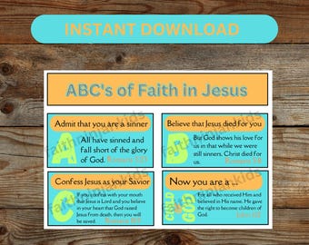 Abc’s of Salvation Printable for Kids | Christian Teaching Tool | Faith ...