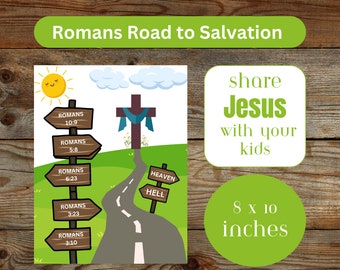 Romans Road to Salvation Kids Version, Romans Road Evangelism Cards ...