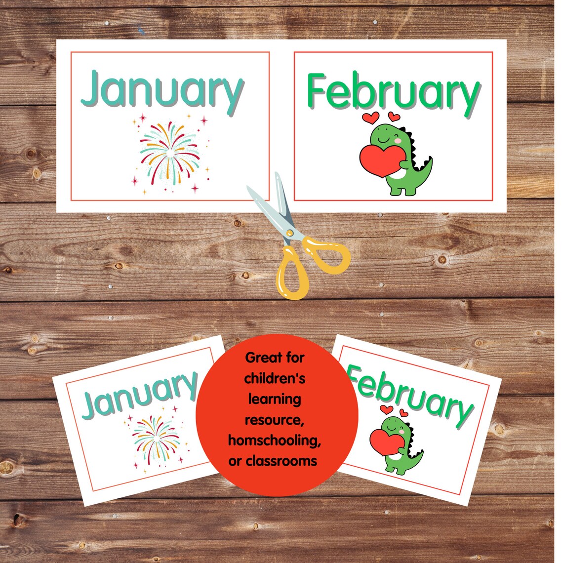 Months of the Year Cards for Kids Printable Monthly Cards for Learning ...