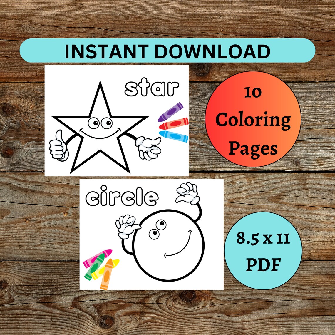 Basic Shapes Coloring Pages, 10 Coloring Sheets to Color and Learn ...