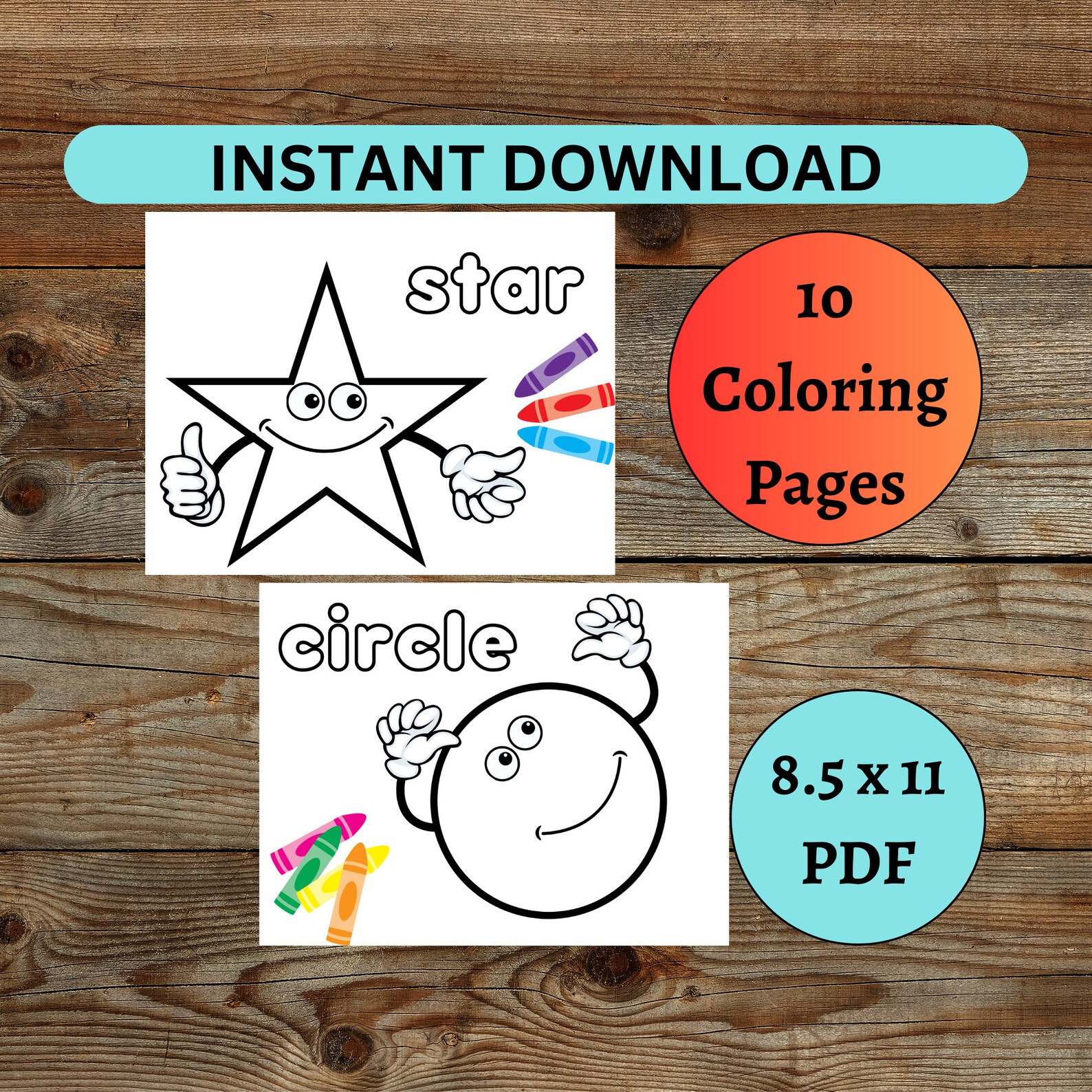 Basic Shapes Coloring Pages, 10 Coloring Sheets to Color and Learn ...