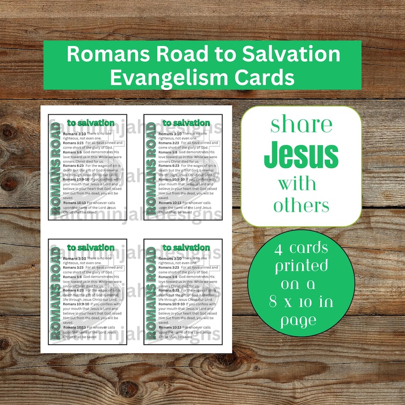 Romans Road to Salvation Evangelism Cards - Etsy