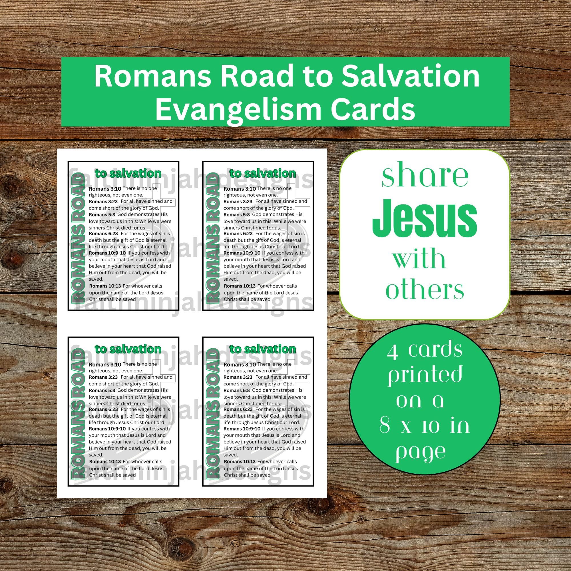 Romans Road to Salvation Evangelism Cards - Etsy