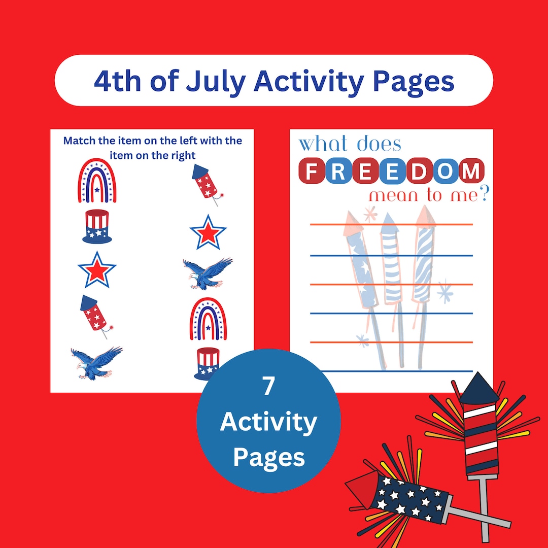 Fourth of Julu Activity Pages for Kids, Independence Day Activity ...