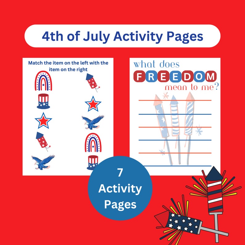 Fourth of Julu Activity Pages for Kids, Independence Day Activity ...