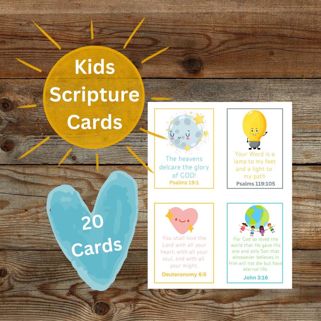 Kid's Bible Scripture Cards - Etsy