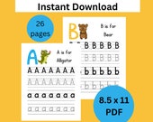 Alphabet Tracing Worksheets A-Z ABC Tracing Workbook Pre-k & - Etsy