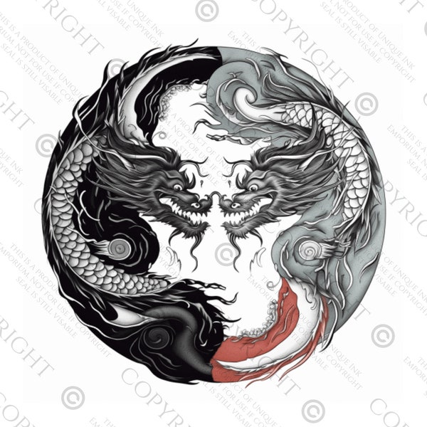 Unique Dragon Tattoo - Etsy