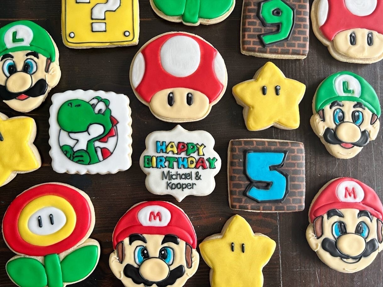 Mario Birthday Cookies 1 Dozen - Etsy