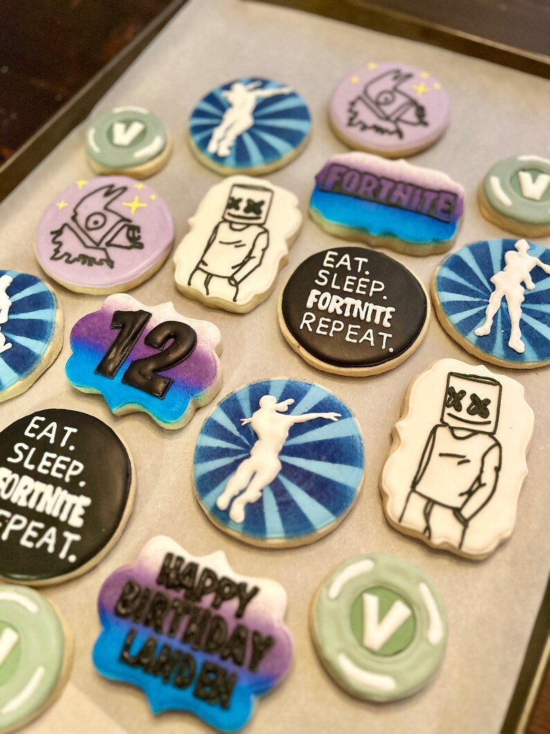 Gamer Themed Birthday Cookies 1 Dozen - Etsy