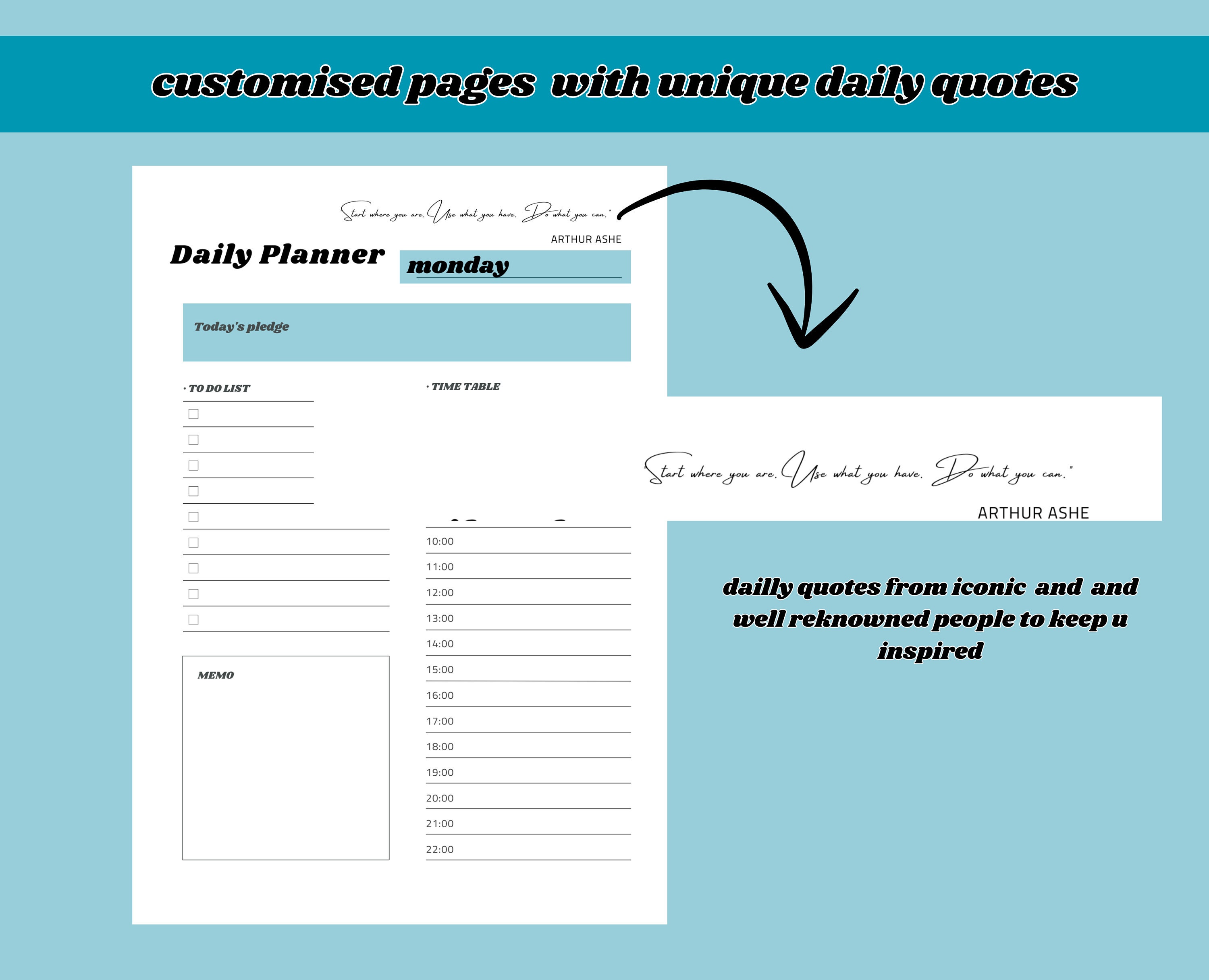 Printable Daily Planner, Downloadable Planner, Pdf Daily Planning Pages ...