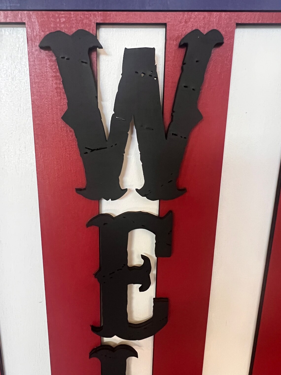 Patriotic Welcome Porch Sign - Etsy