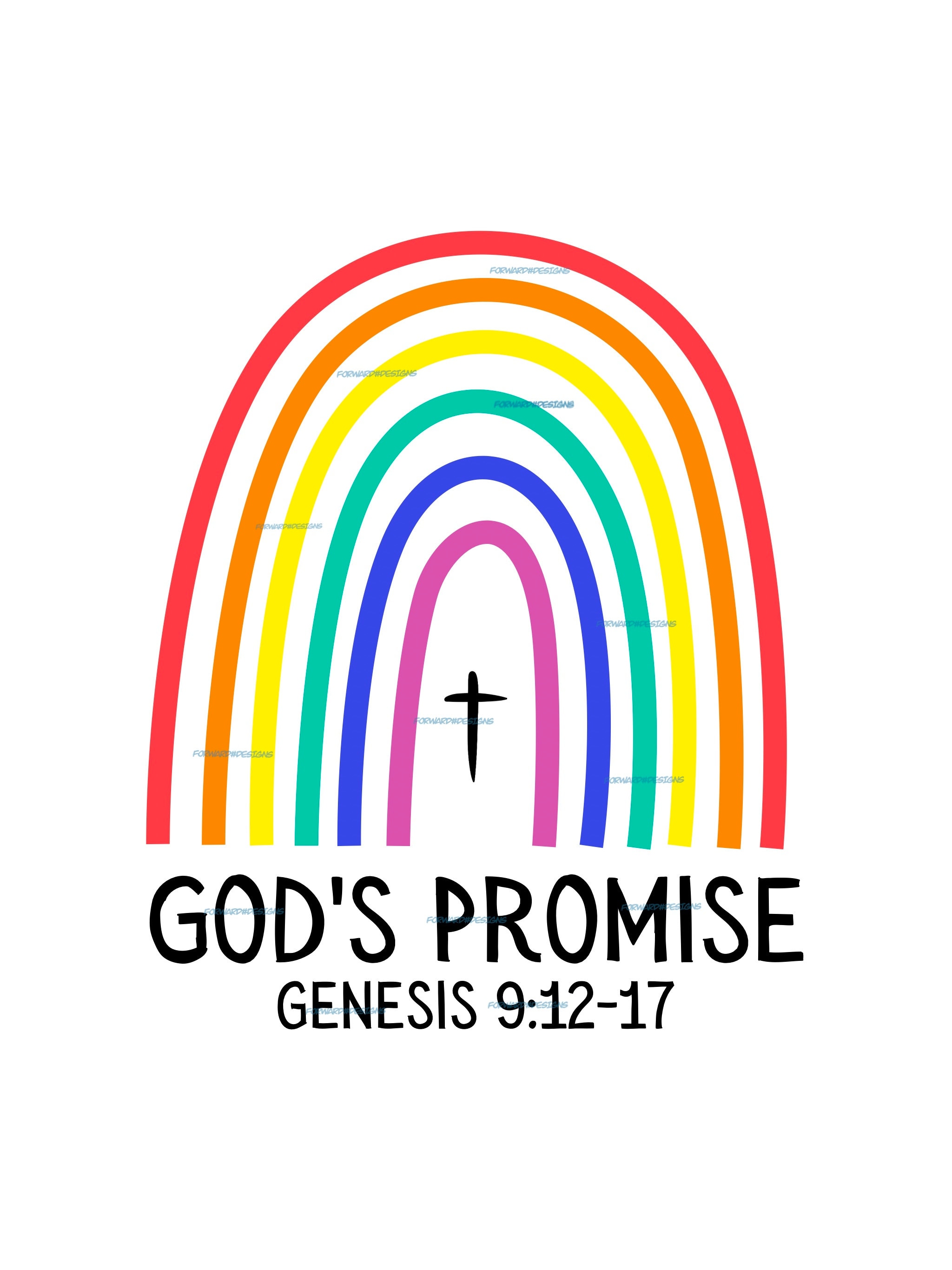 God's Promise Rainbow Scripture Christian Design. for DTF, Sublimation ...