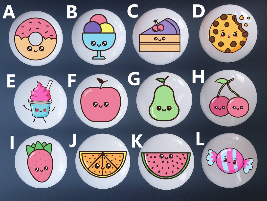 Cute Kawaii Cartoon Style Dresser Knob / Custom Ceramic Knobs / Kawaii ...