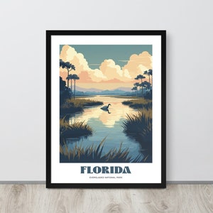 Everglades National Park Travel Poster, Florida USA Gift Idea, Stunning ...