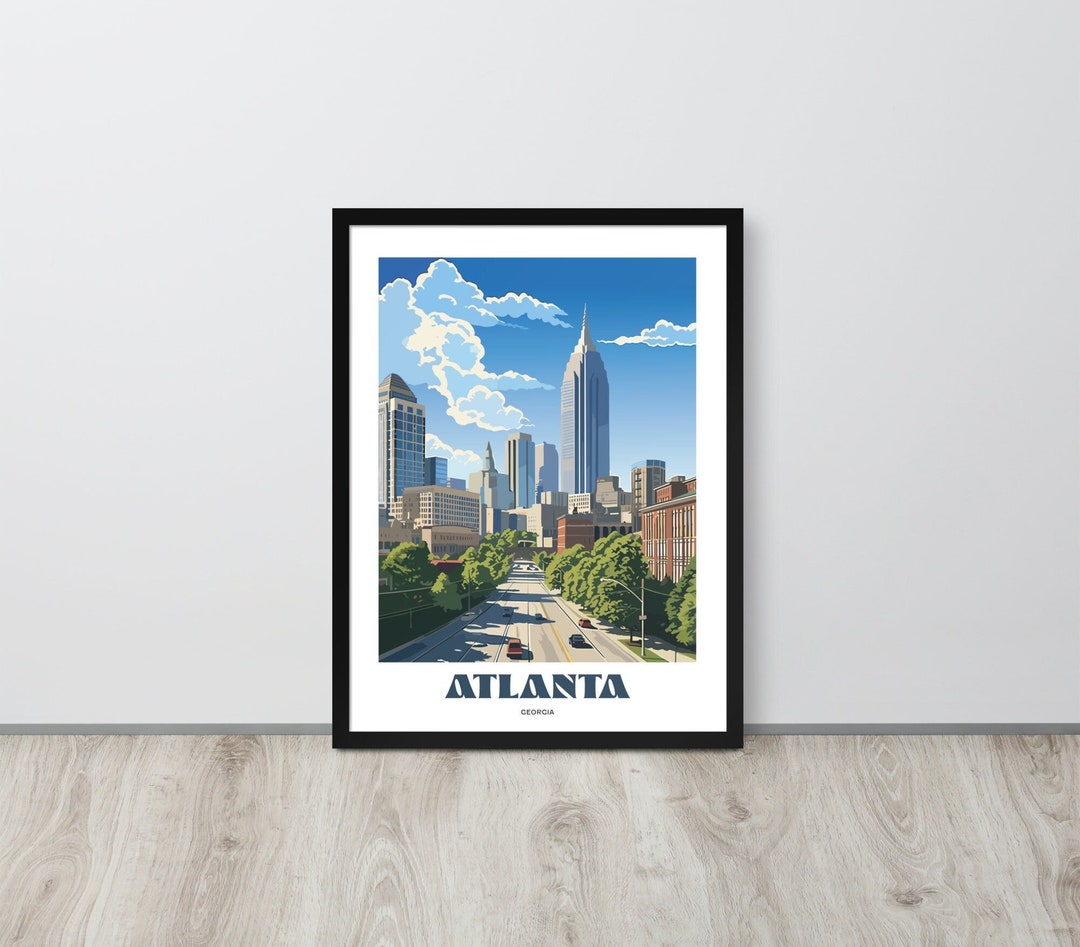 Atlanta Vintage Travel Poster, Georgia USA Artwork Decor Print, United ...