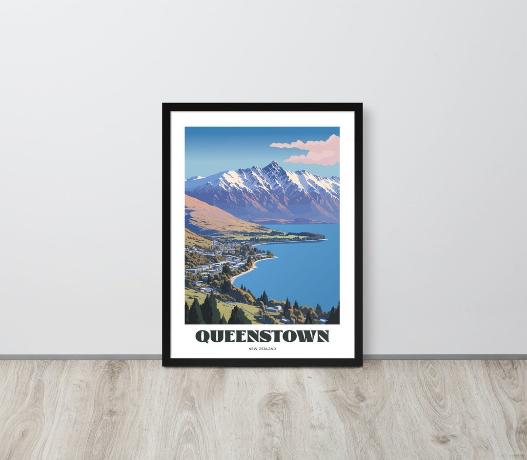 Queenstown Travel Poster, New Zealand Gift Idea, Iconic Queenstown Wall ...