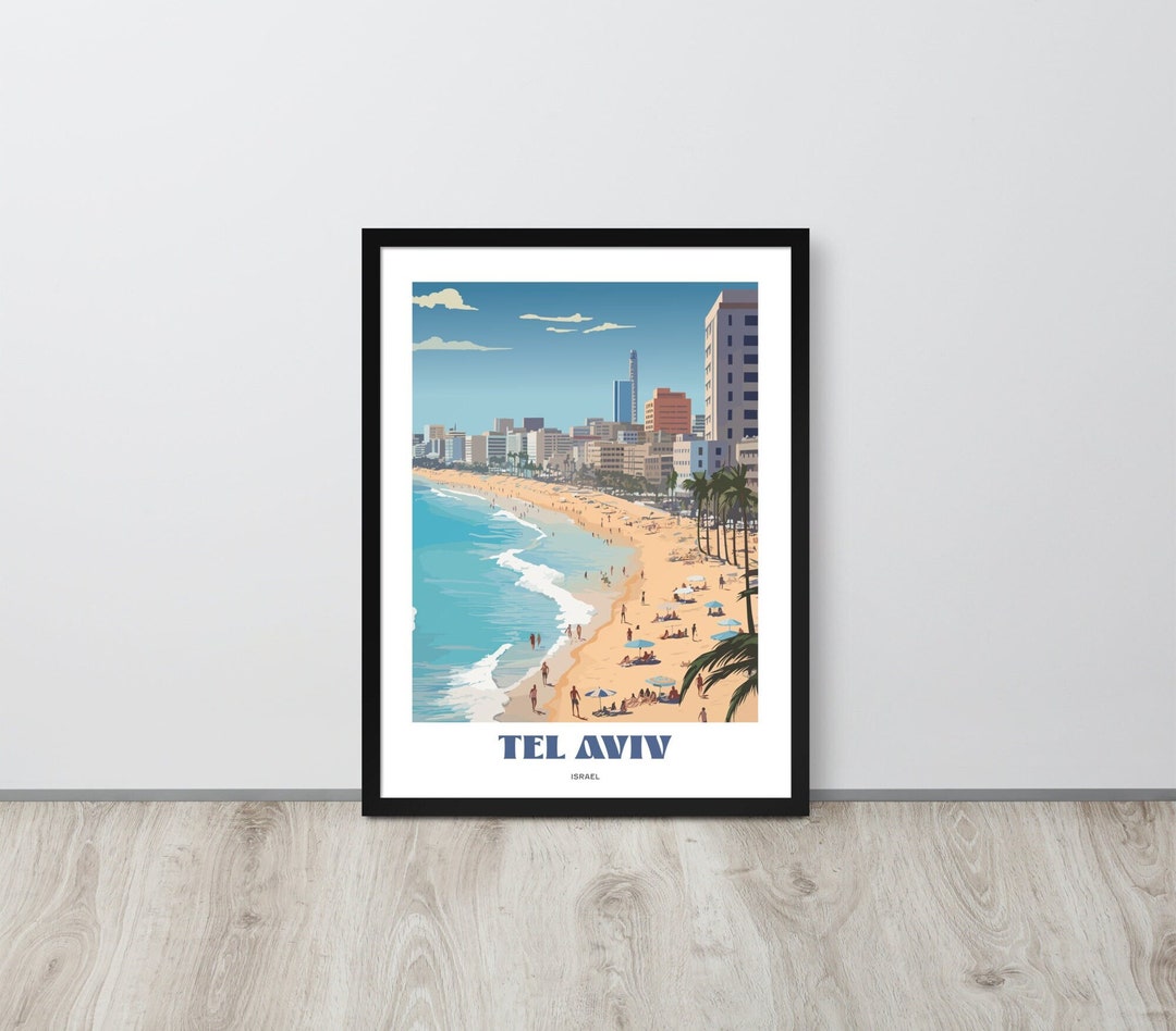 Tel Aviv Travel Poster, Israel Gift Idea, Tel Aviv Wall Art Print ...