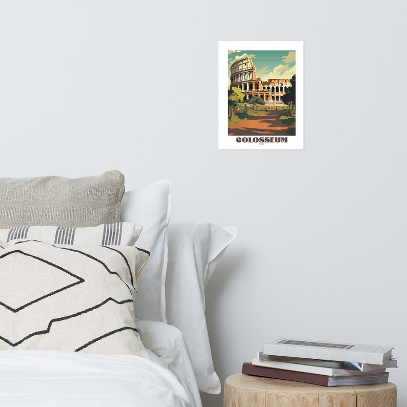 Colosseum Vintage Travel Poster, Airbnb Artwork Decor Print, Nostalgic ...